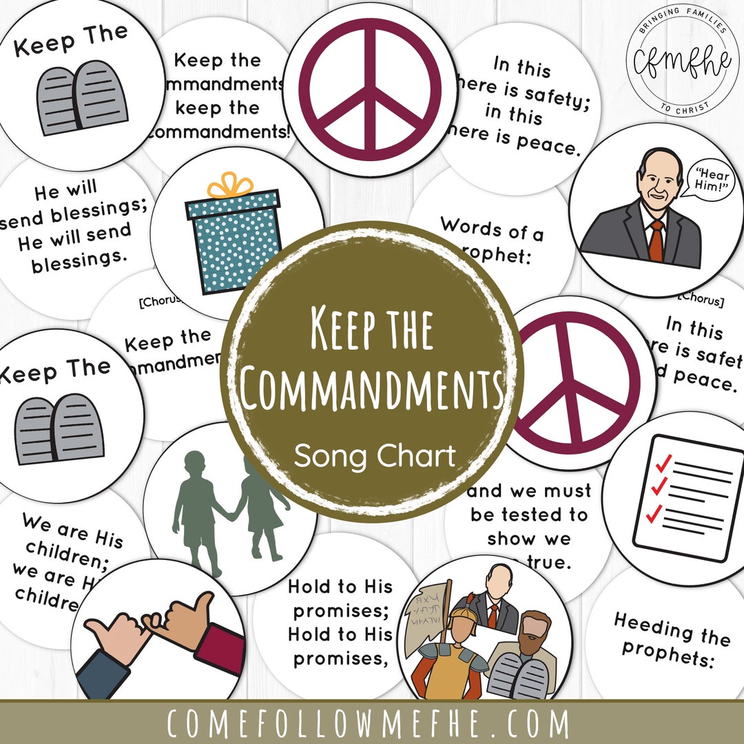 Keep the Commandments Song Chart // Primary 2022, Singing Time, Primary Song, LDS Primary ...