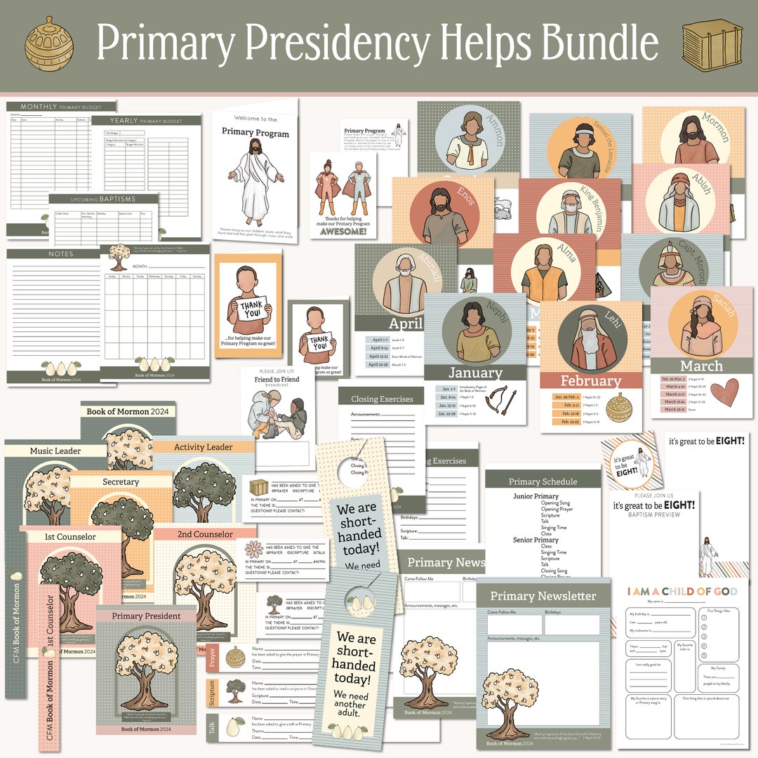 Book of Mormon Primary Presidency Bundle//lds Primary, Primary ...