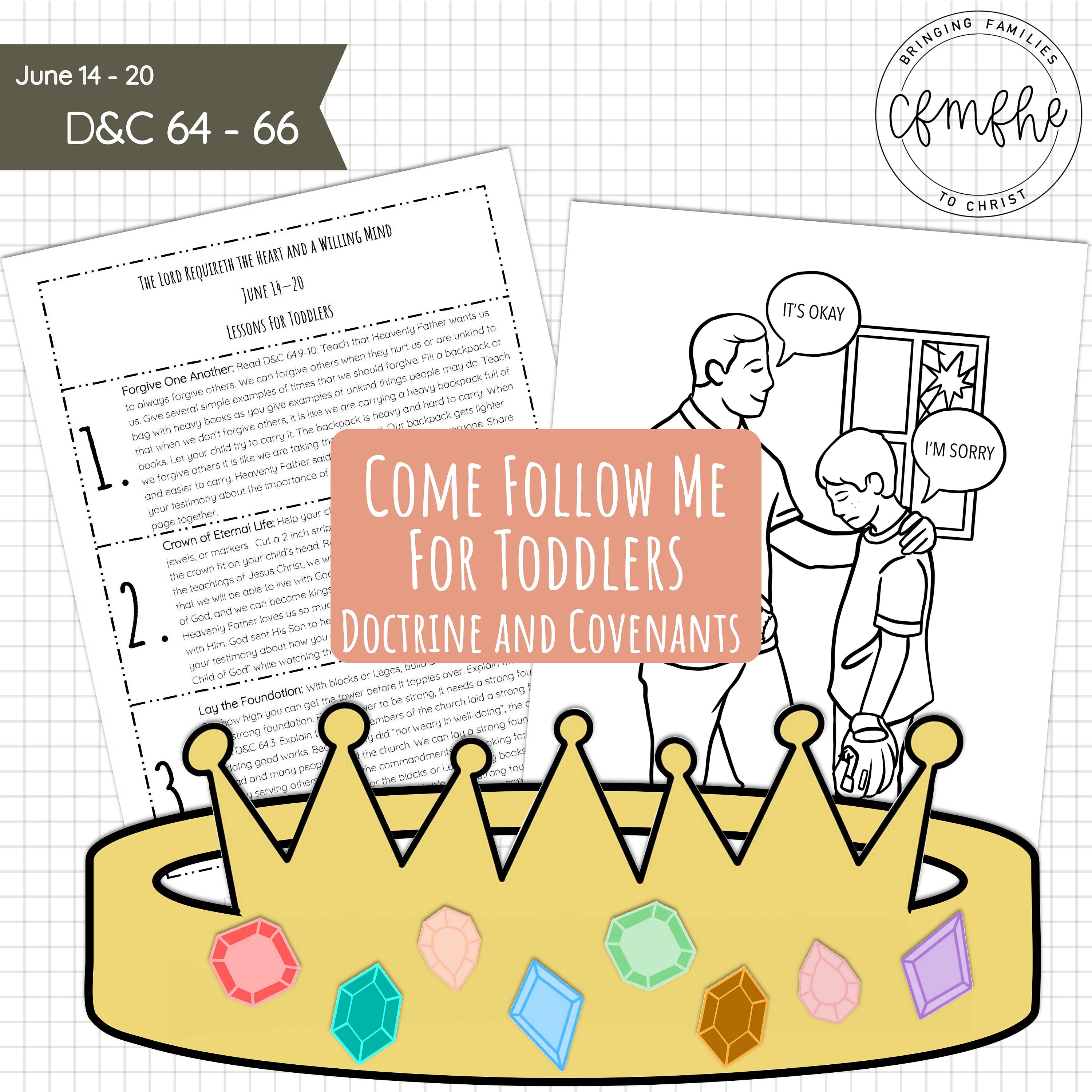 Come Follow Me 2021 TODDLER D&C Lesson 25 June 14 June 20 | Etsy