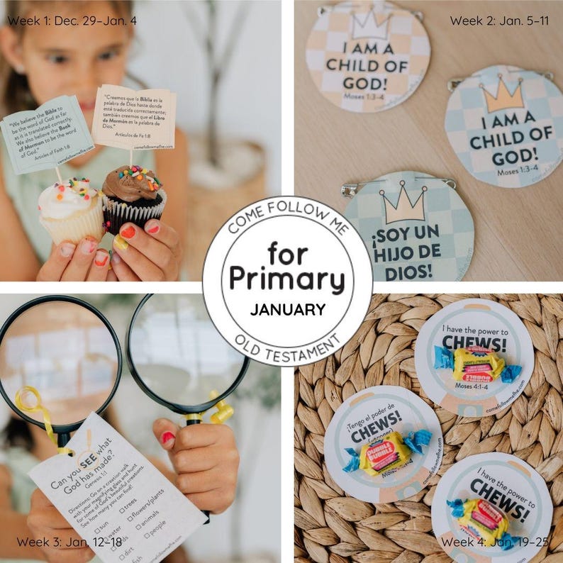 PRIMARY Lessons | 2026 Old Testament | January Lessons Dec 29-jan 25 - Etsy