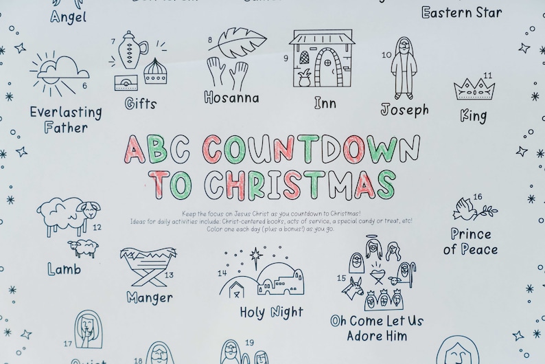 ABC Christmas Countdown // Advent Calendar, Christmas Alphabet ...