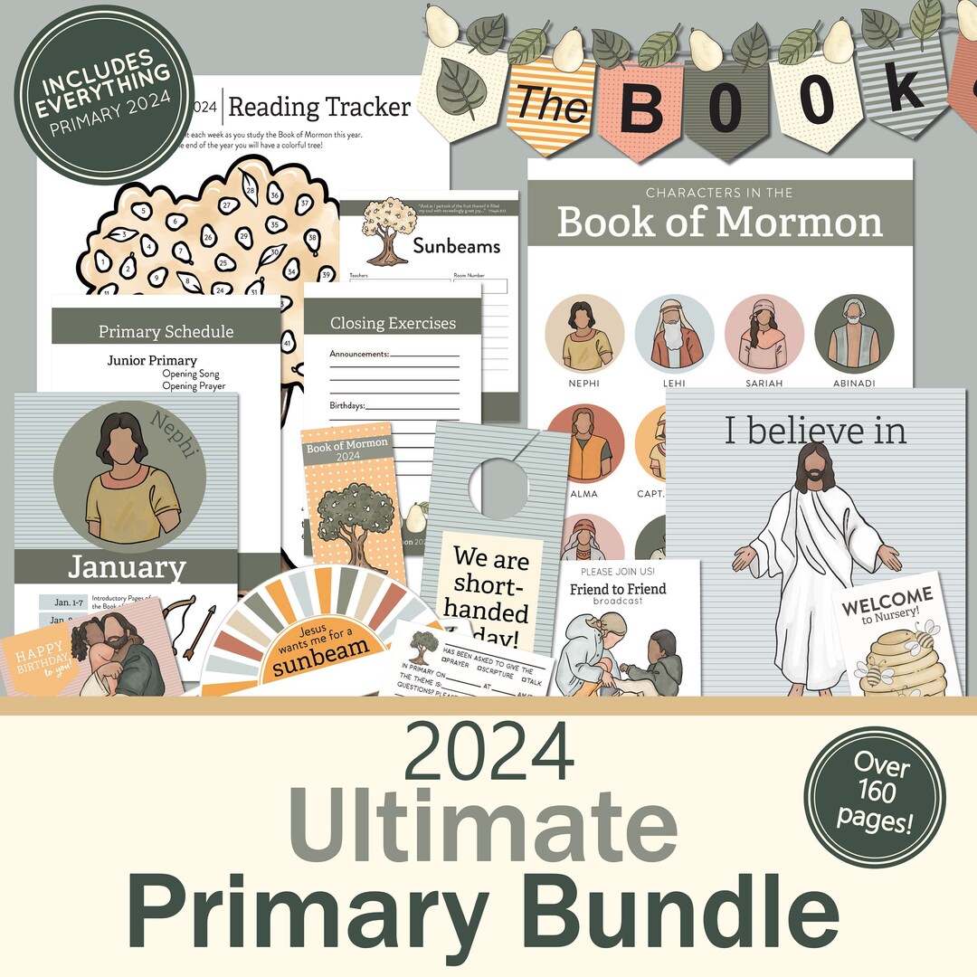 Book of Mormon 2024 Complete Primary Bundle // LDS Primary, Primary ...