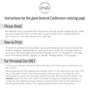 4 General Conference Giant Coloring Pages //LDS General Conference, Oct ...