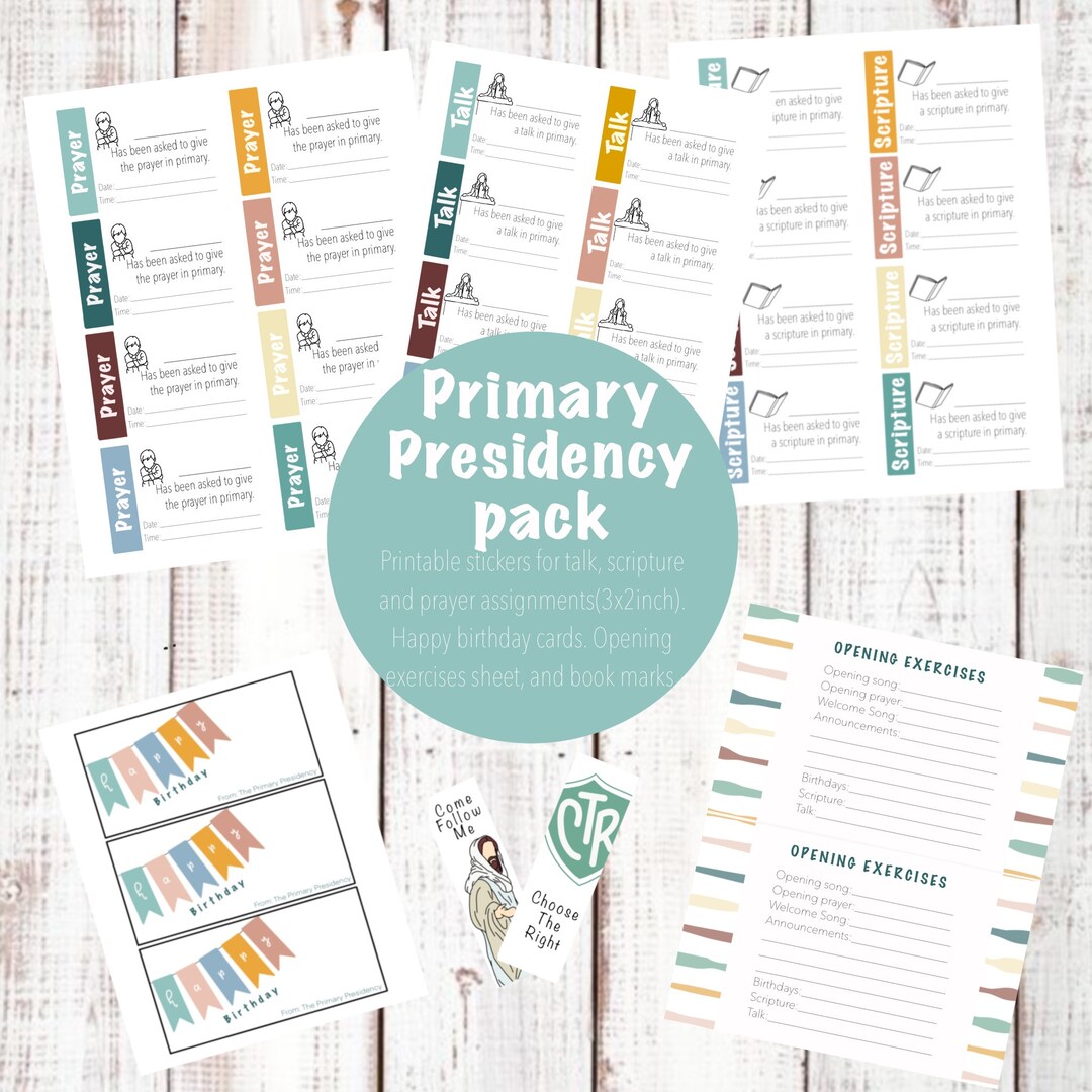 Primary Presidency Packet - Etsy