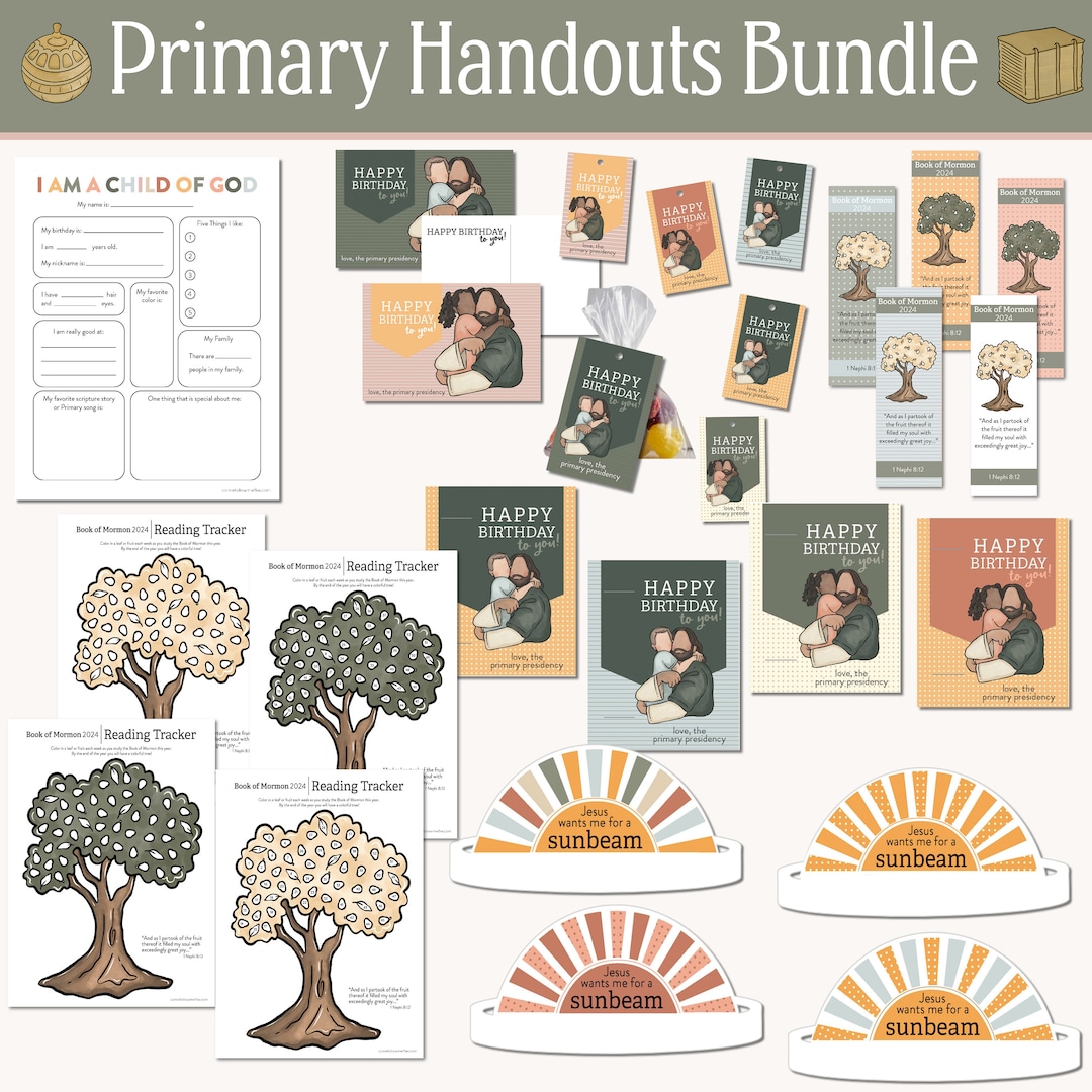 Book of Mormon 2024 Primary Handouts // LDS Primary, Primary Presidency ...