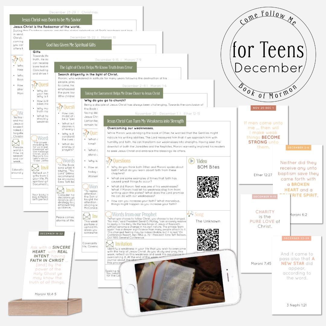 TEEN: Book of Mormon | December Lessons | Nov 25-dec 29 // Come Follow ...