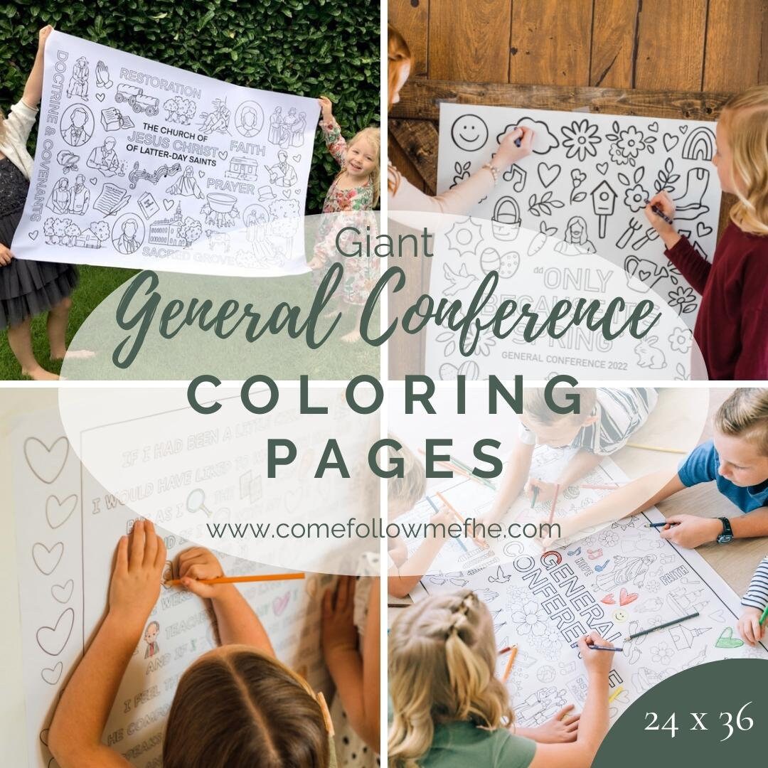 4 General Conference Giant Coloring Pages //LDS General Conference, Oct ...