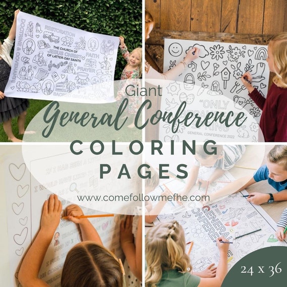 4 General Conference Giant Coloring Pages //LDS General - Etsy