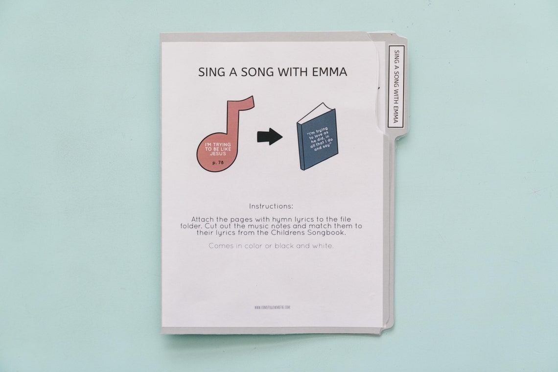 Sing A Song With Emma File Folder Game - Etsy
