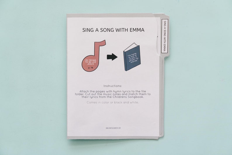 Sing A Song With Emma File Folder Game - Etsy
