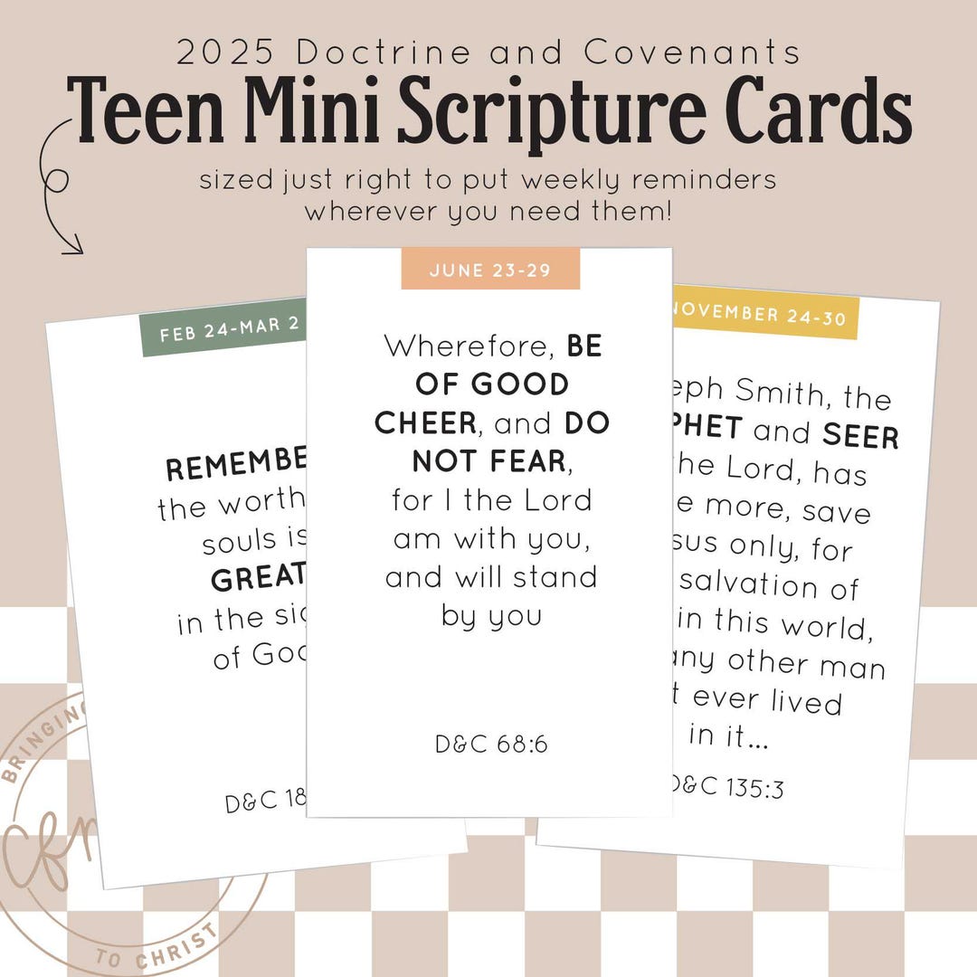 Teen Mini Scripture Cards | Doctrine and Covenants 2025 // Come Follow ...