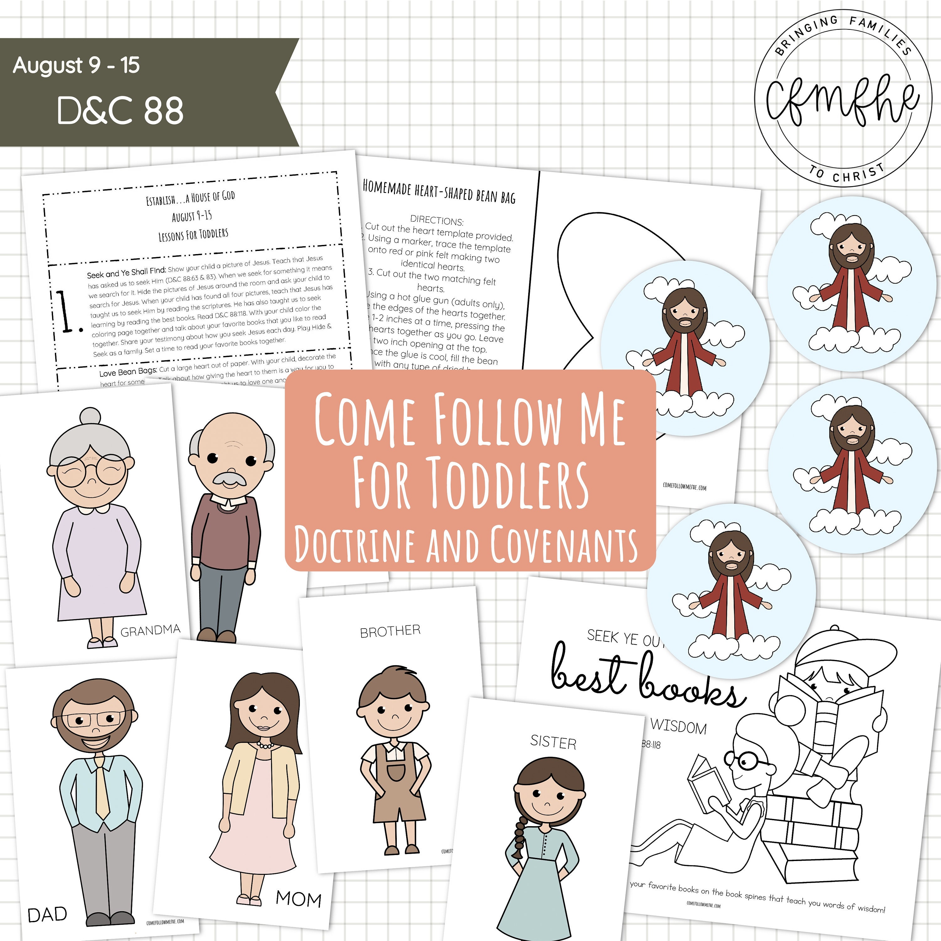 Come Follow Me 2021 TODDLER D&C Lesson 33 August 9 August | Etsy