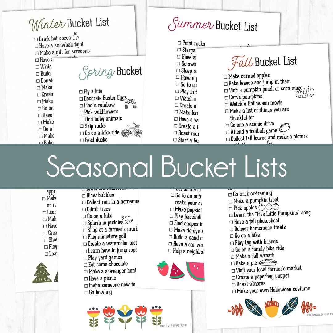 Seasonal Bucket Lists // Winter Bucket List, Fall Bucket List, Autumn ...