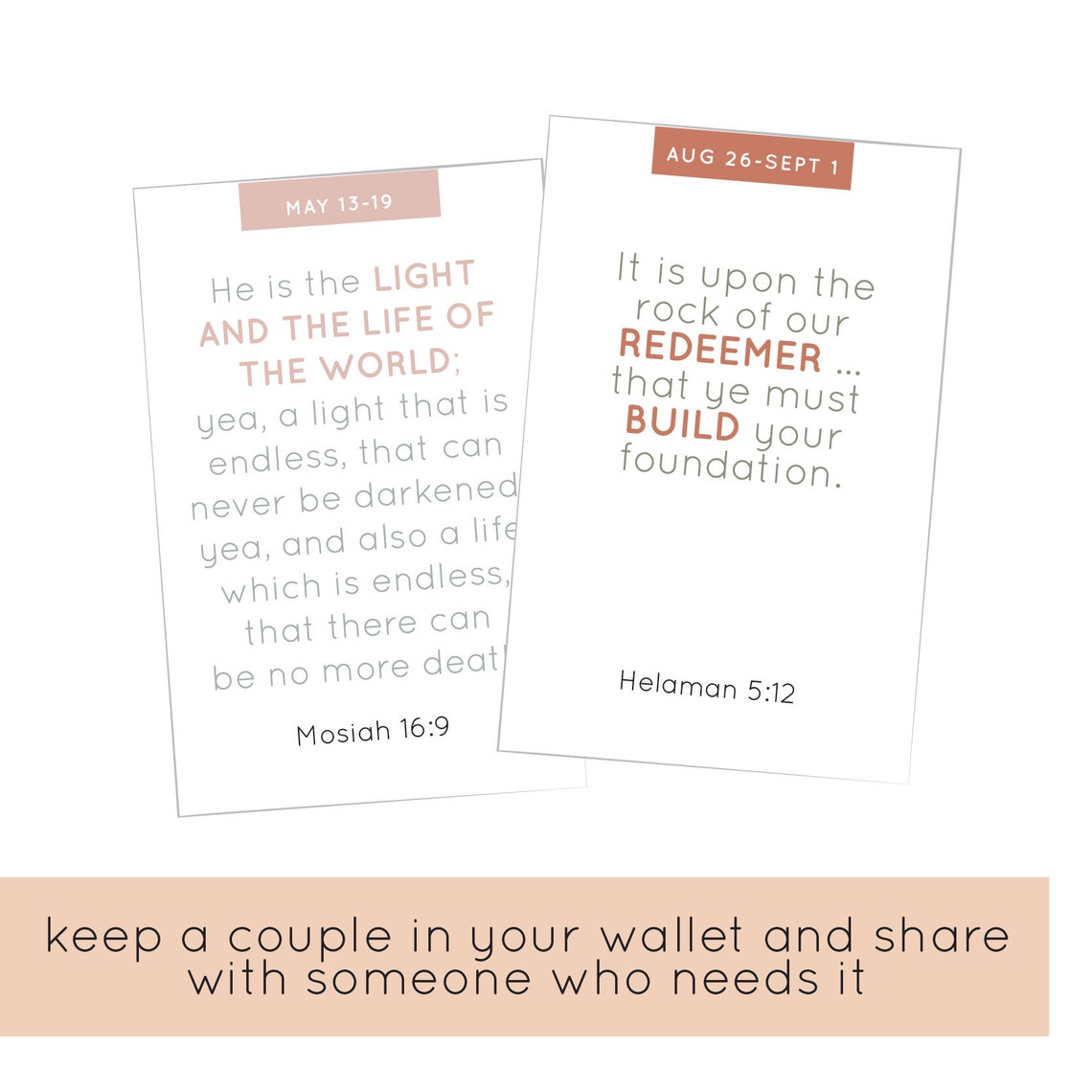 Teen Mini Scripture Cards | Book of Mormon 2024 // Come Follow Me 2024 ...