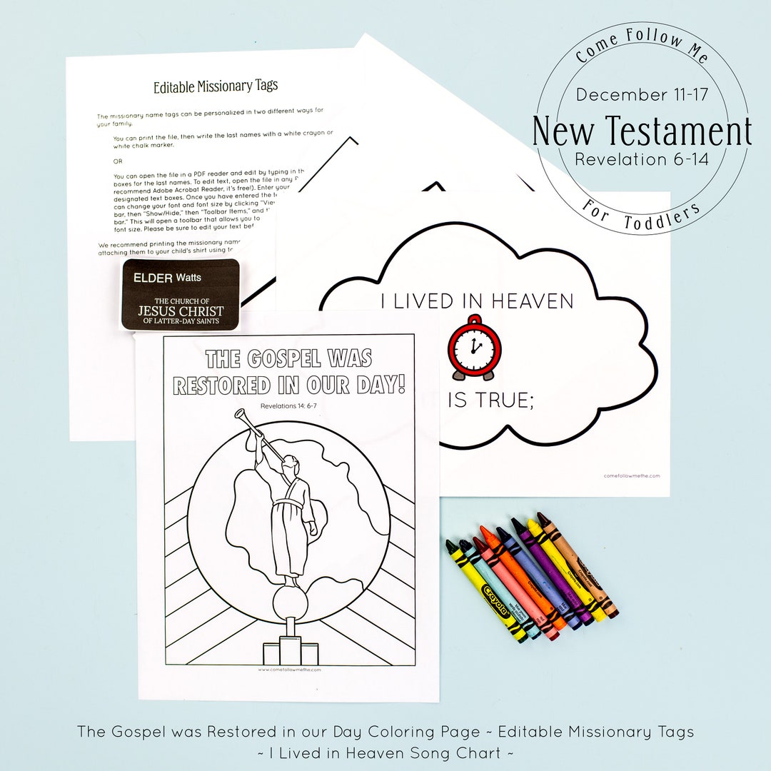 Come Follow Me Primary 2023 TODDLER: New Testament Lesson 51 Dec 11-17 ...