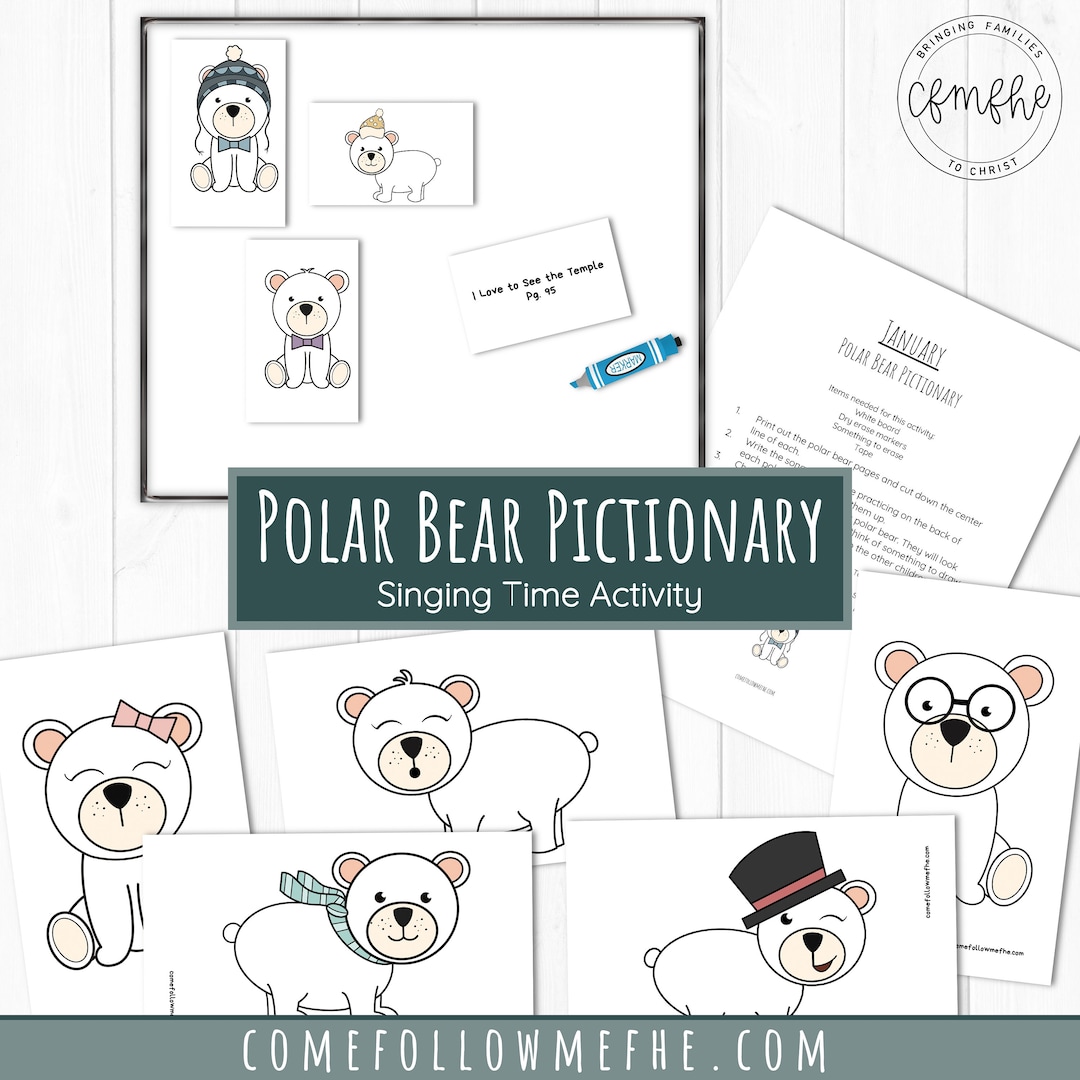 Polar Bear Pictionary Singing Time Activity - Etsy