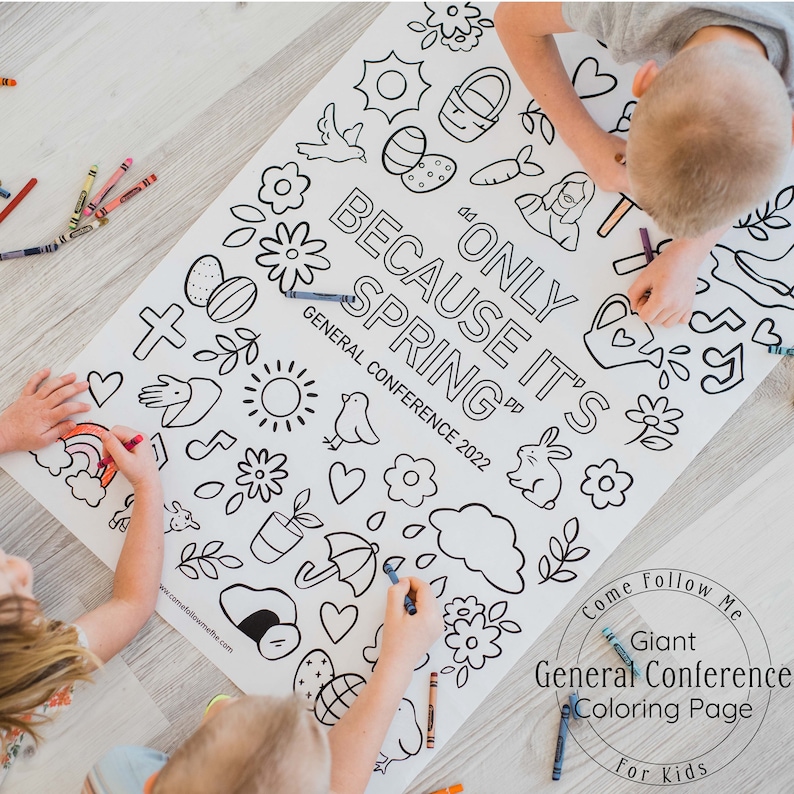 4 General Conference Giant Coloring Pages //LDS General - Etsy