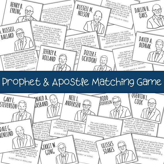 Apostle Matching Game // LDS General Conference General - Etsy