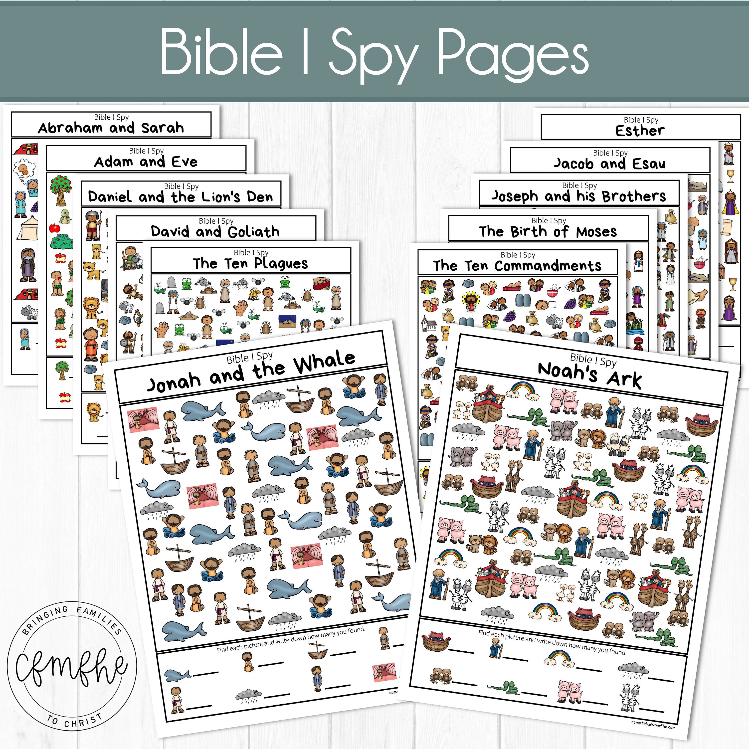 Bible I Spy Pages // Old Testament Quiet Activity Sacrament - Etsy