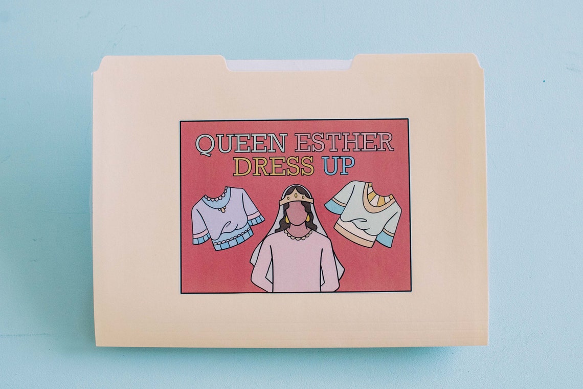 Esther Dress up File Folder Game // Old Testament Study, Old Testament ...