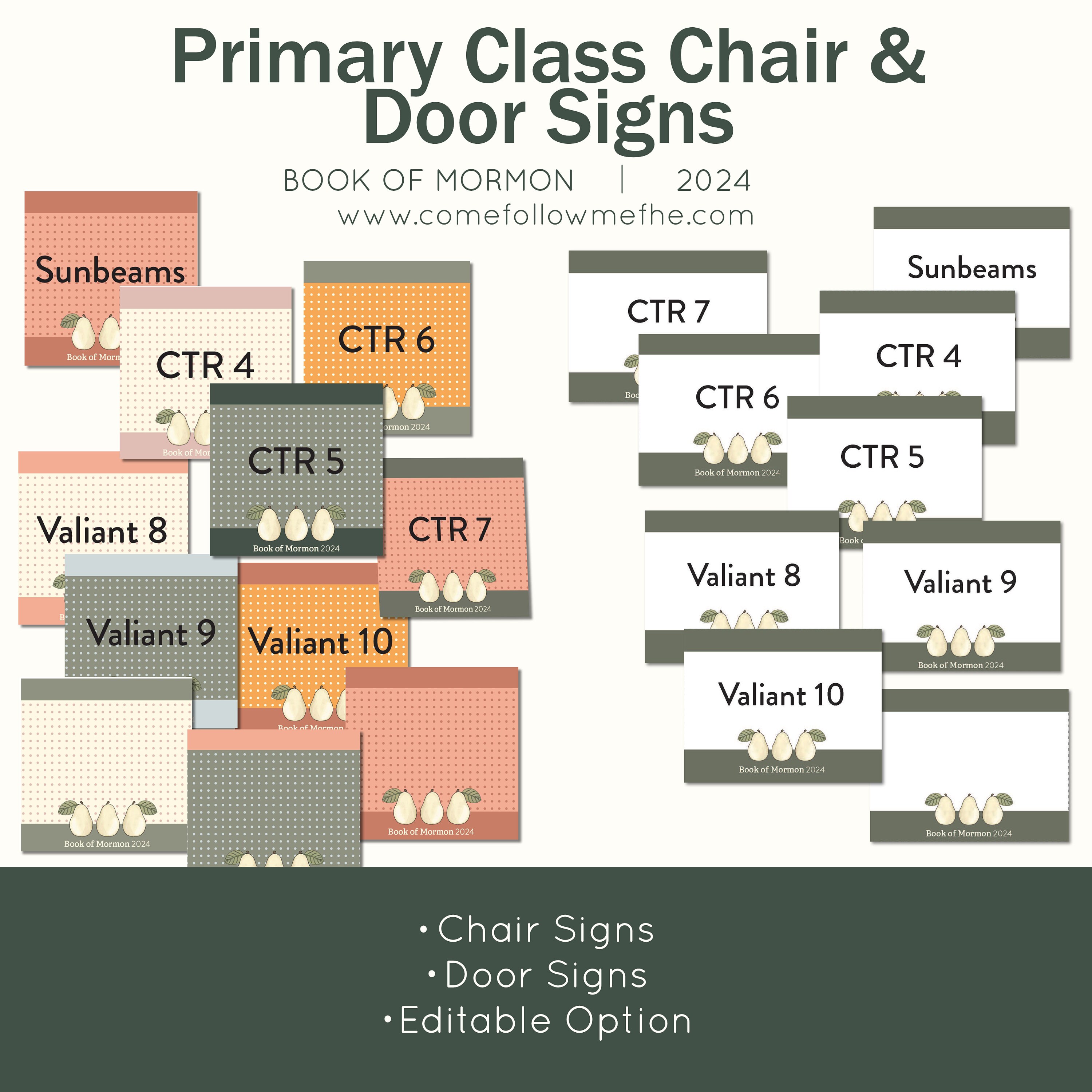 Book of Mormon 2024 Primary Class Signs // LDS Primary, Primary ...