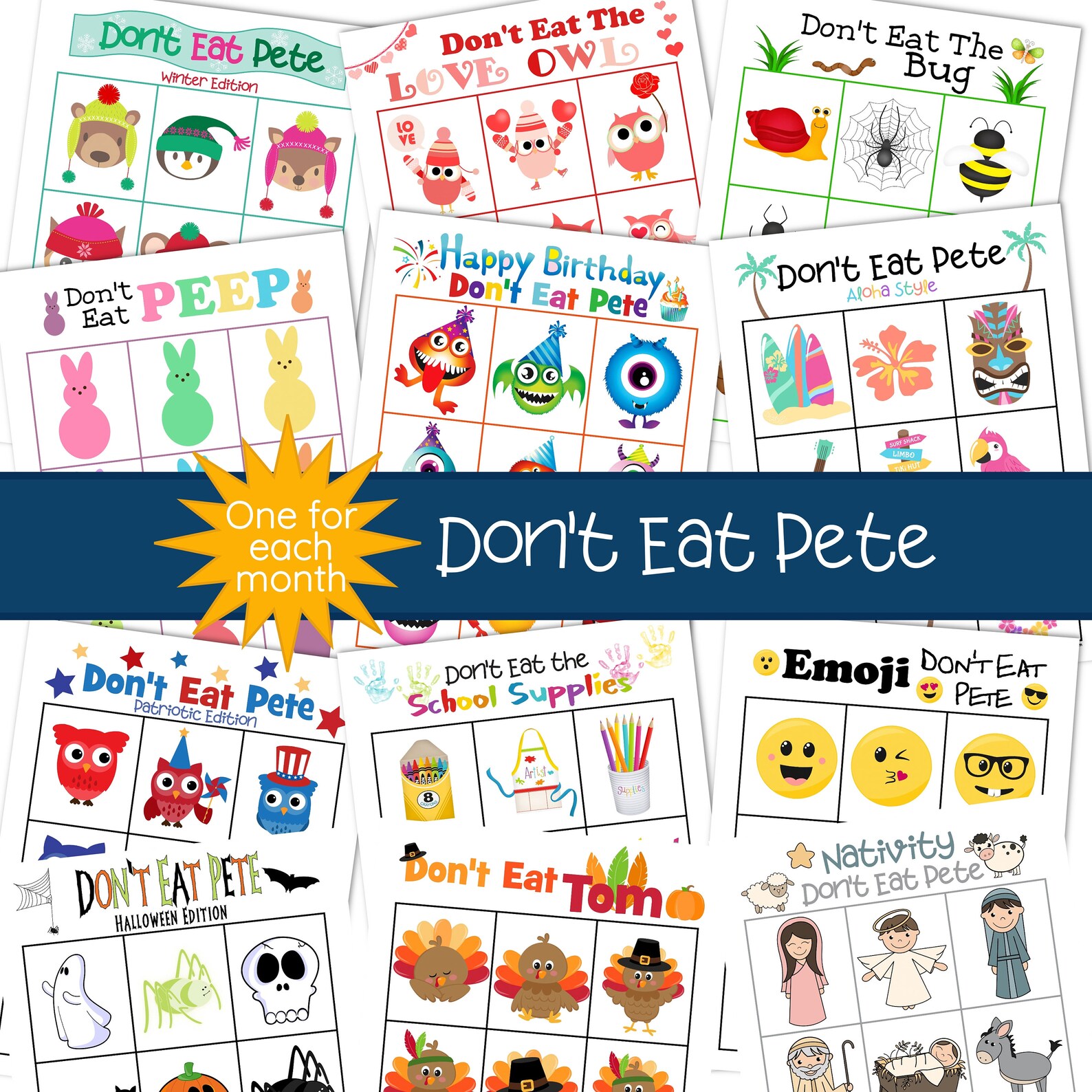 Don't Eat Pete 12 Board Games // LDS Board Games LDS - Etsy