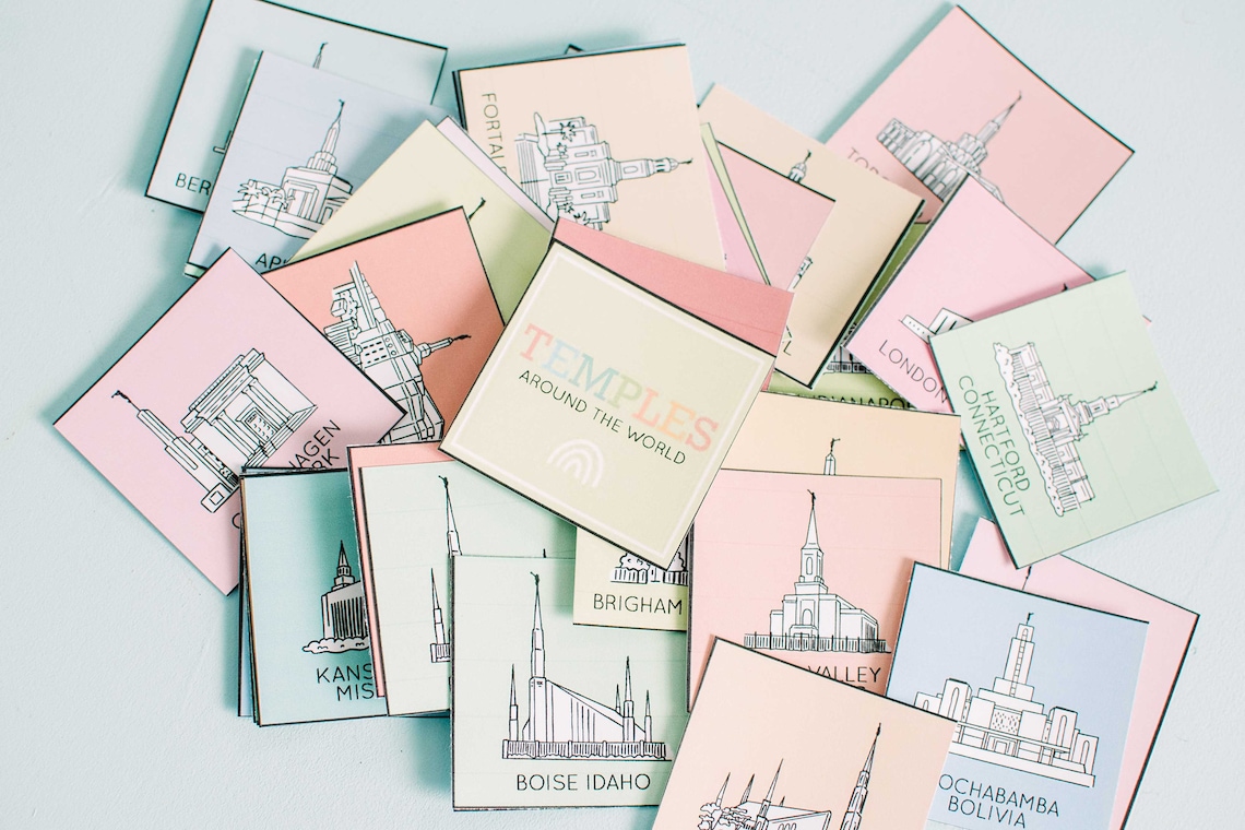 Temple Matching Game // Temples Around the World, LDS Temples, Matching ...
