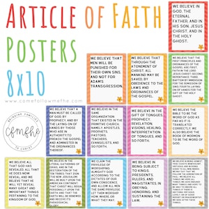 LDS Articles of Faith Posters LARGE Size 16x20 - Etsy