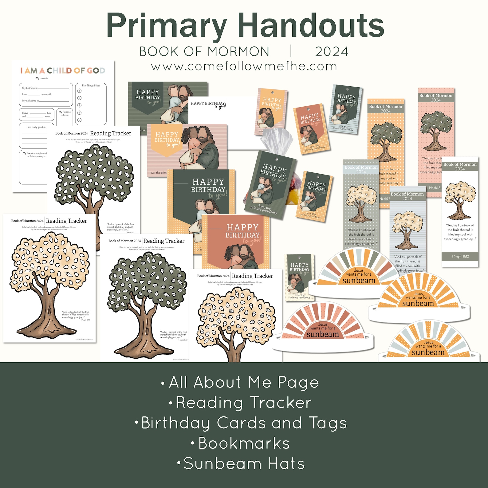 Book of Mormon 2024 Primary Handouts // LDS Primary, Primary Presidency ...