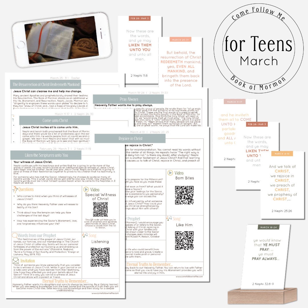 TEEN: Book of Mormon March Lessons Feb 26-mar 31 // Come Follow Me 2024 ...