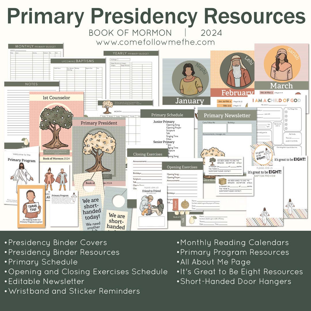 Book of Mormon Primary Presidency Bundle//lds Primary, Primary ...