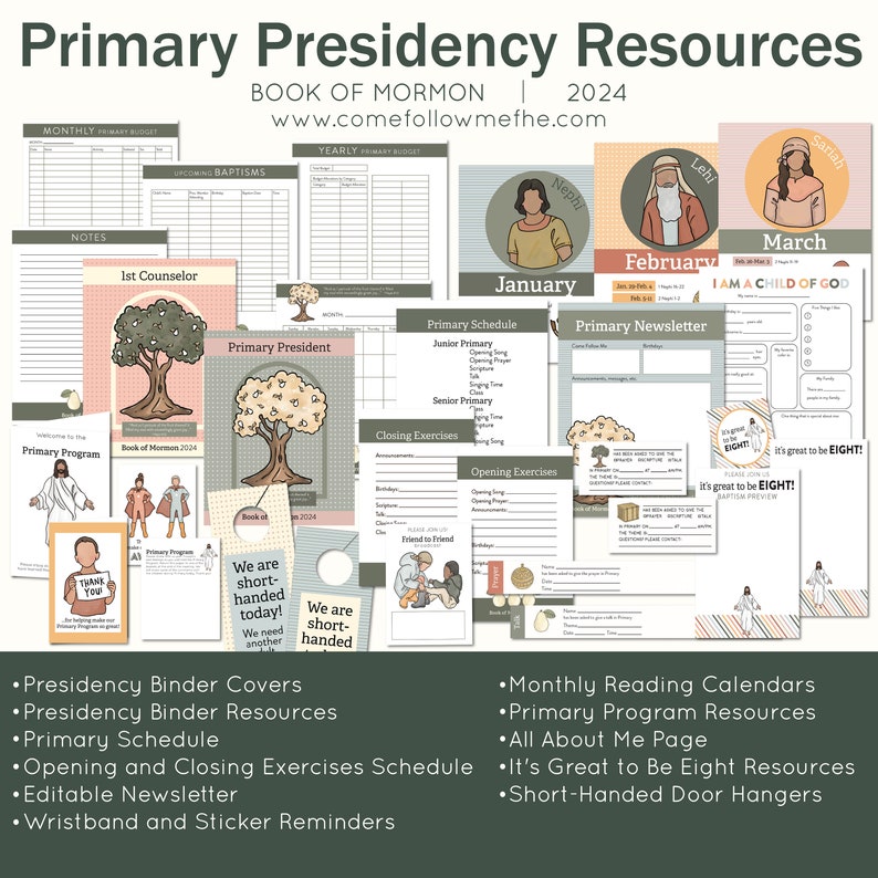 Book of Mormon Primary Presidency Bundle//lds Primary, Primary ...