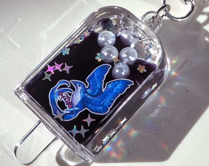 Meteion Blue Bird Liquid Popsicle Keychain Shaker , FFXIV Endwalker - Etsy
