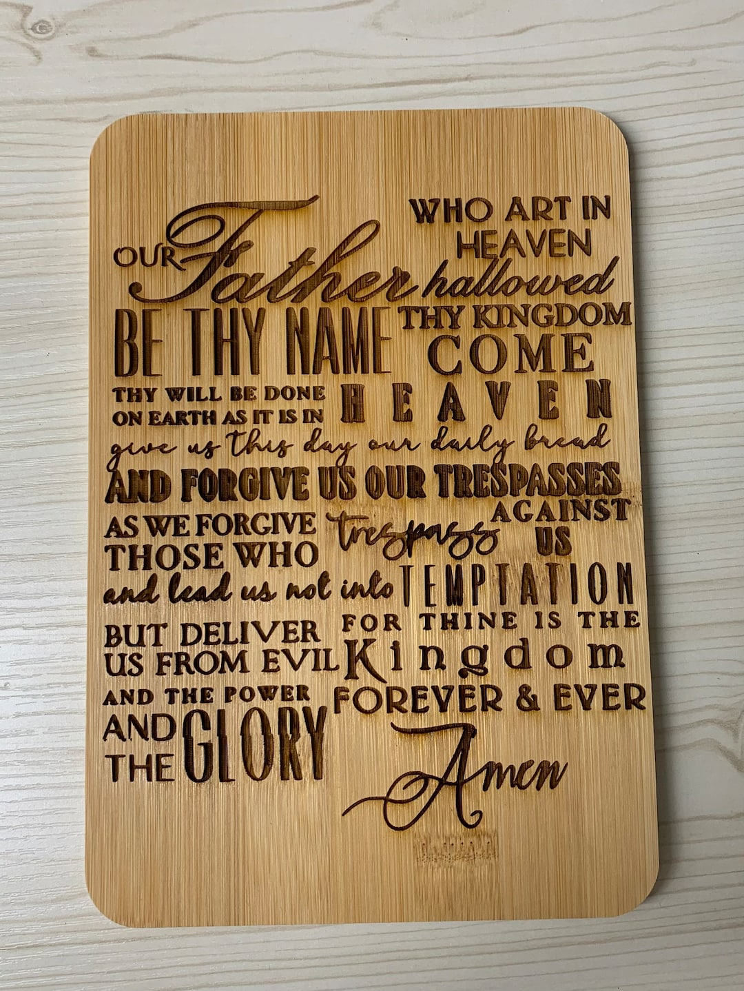 The Lord’s Prayer Plaque With Stand - Etsy