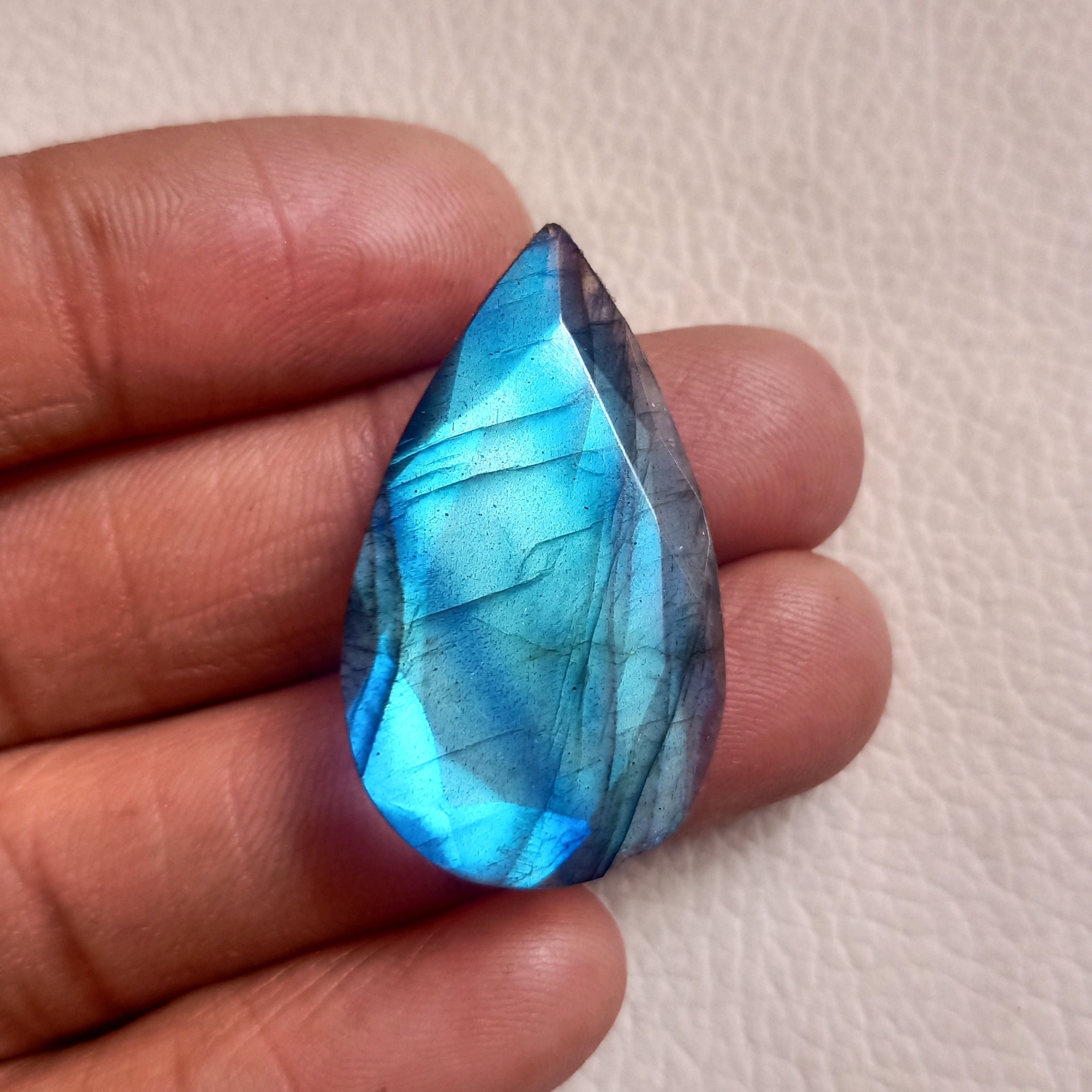 Exquisite Faceted Labradorite Gemstone 100% Natural Pear | Etsy