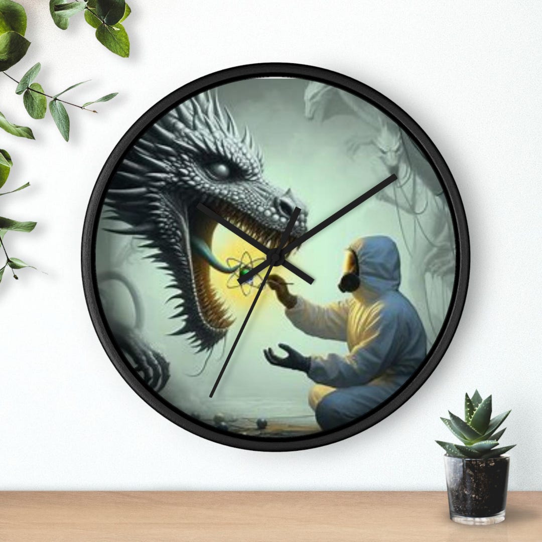 Feeding the Dragon Wall Clock - Etsy