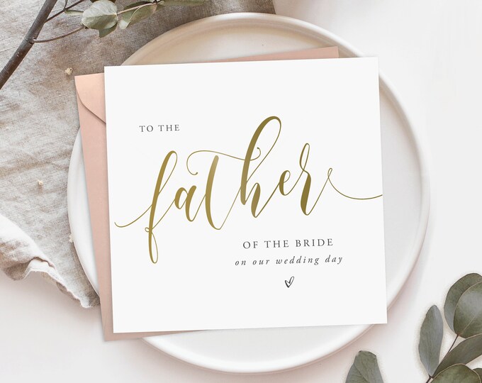 Bold Script to the Father of the Bride Wedding Card bundle | Etsy