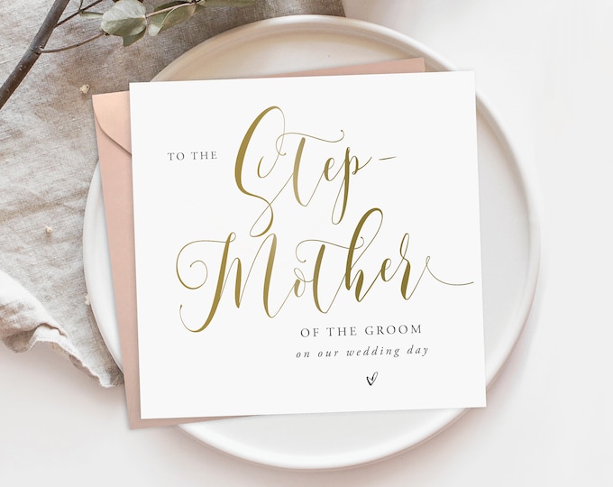 Bold Gold Script To The Mother of the Bride Wedding Card | Etsy