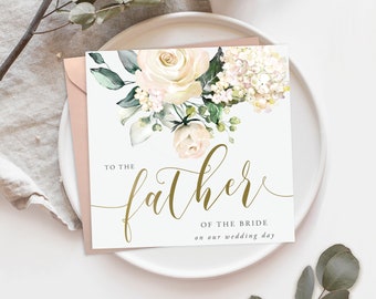 Gold Script to the Father of the Groom Wedding Card Parents - Etsy