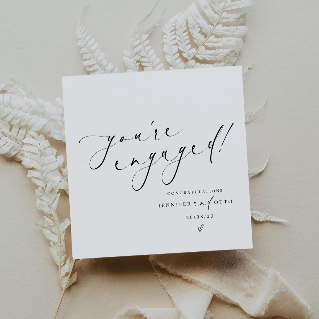 PERSONALISED Engagement Card | Elegant Engagement Card ...