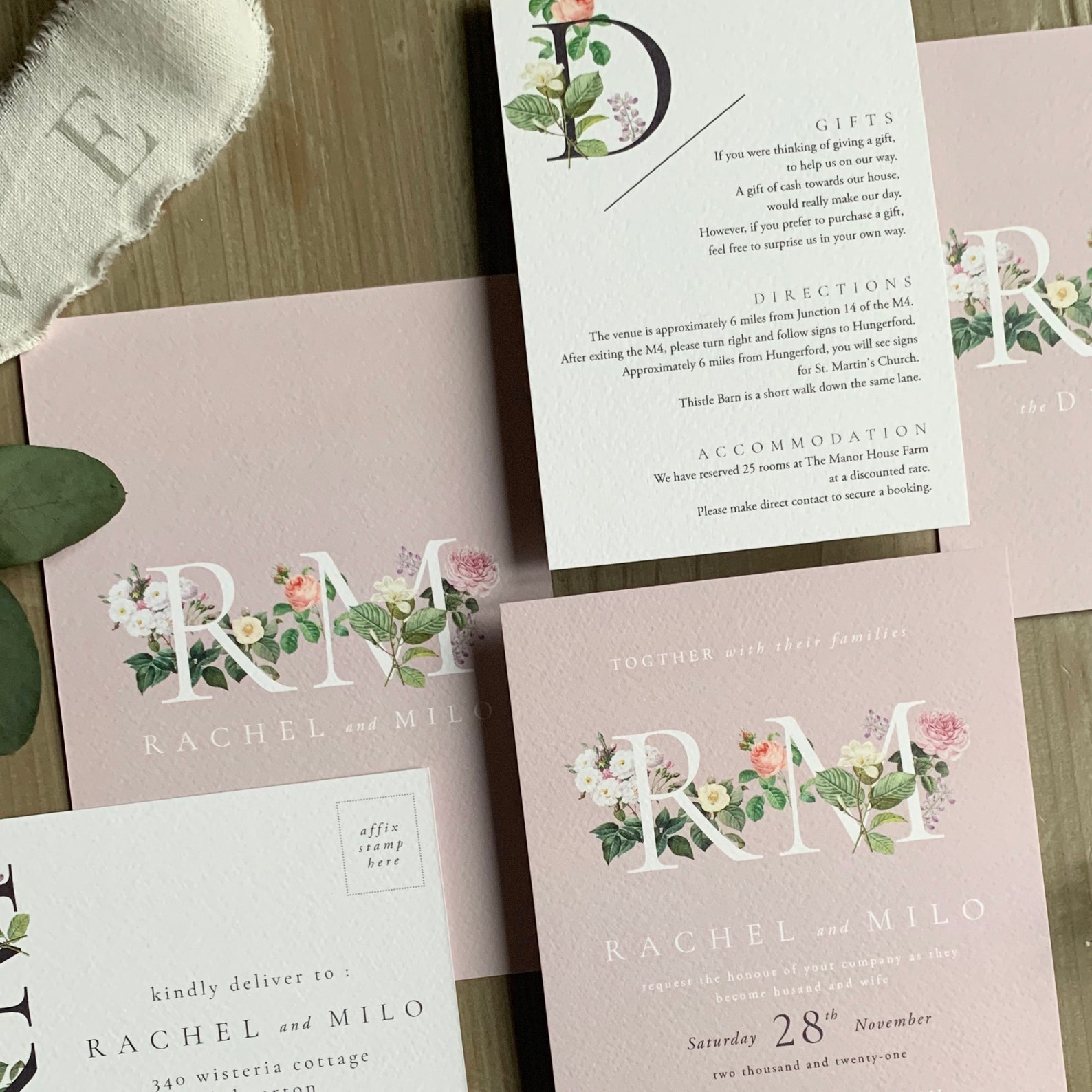KATIE Vintage Floral Wedding Invitations Wedding Invites - Etsy