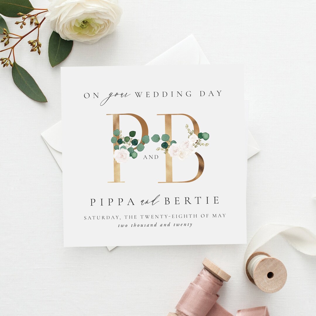 PERSONALISED Initial Monogram Engagement Card, You're Engaged ...