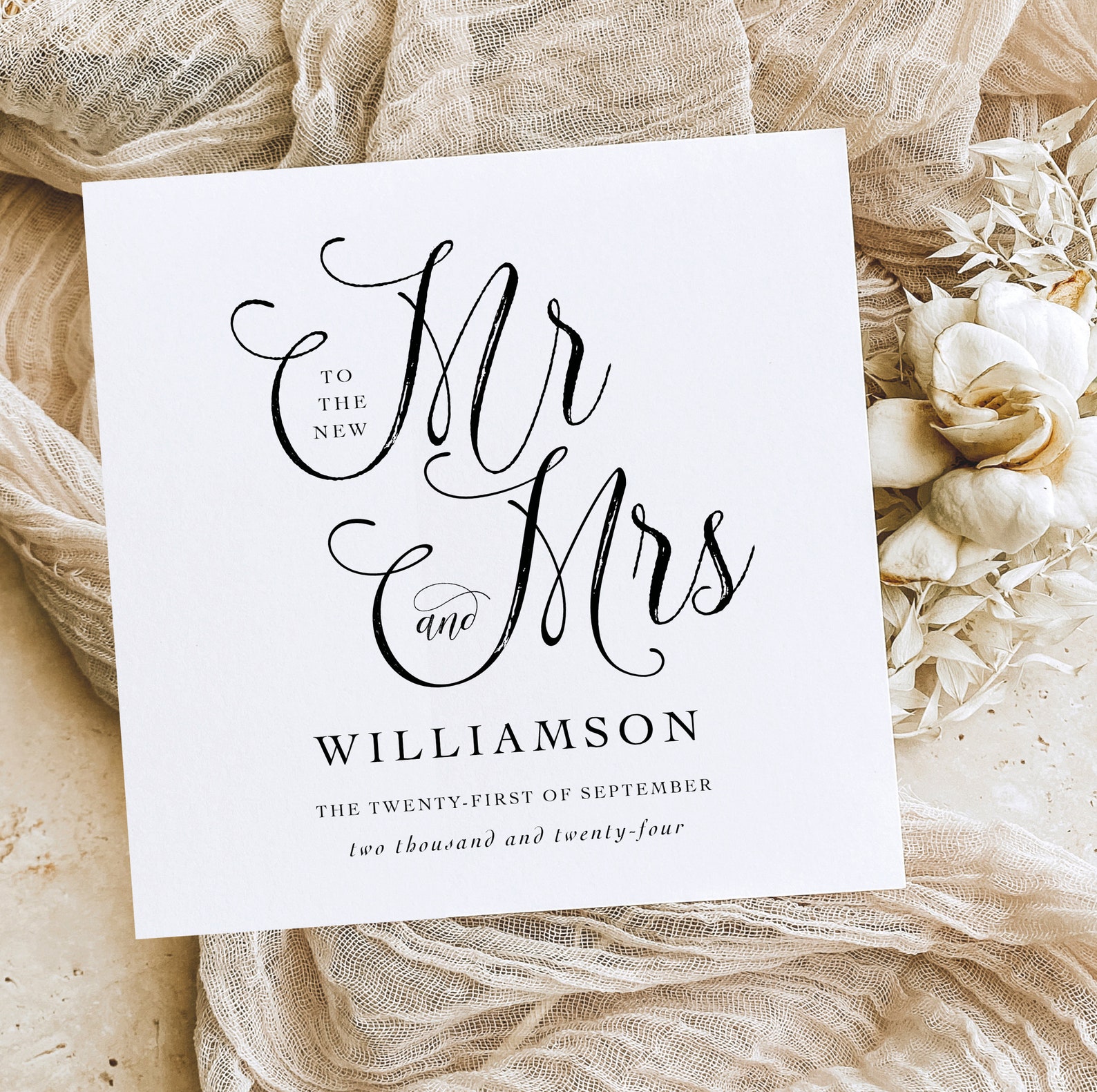 PERSONALISED Mr and Mrs Wedding Card | Bride and Groom Card|mr & Mrs ...