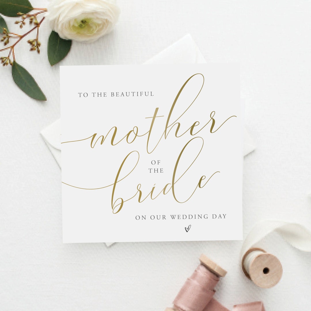 Gold Script to the Mother of the Bride Wedding Card | Parents of the ...