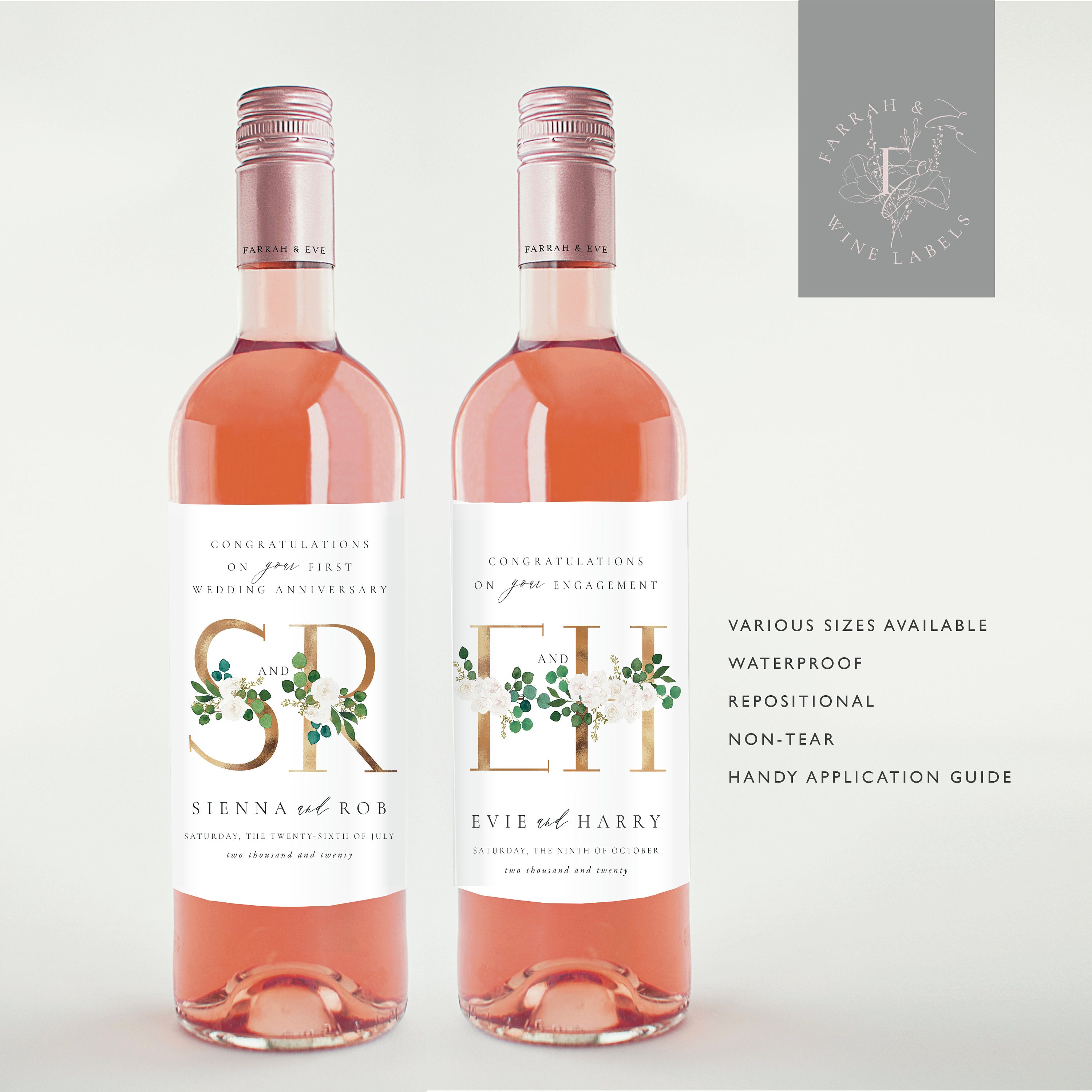 Personalised Congratulations Wine Label Mr and Mrs Wine | Etsy