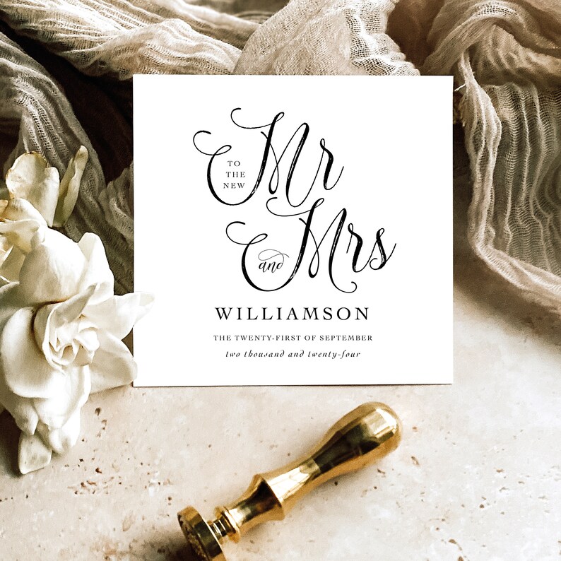 PERSONALISED Mr and Mrs Wedding Card | Bride and Groom Card|mr & Mrs ...
