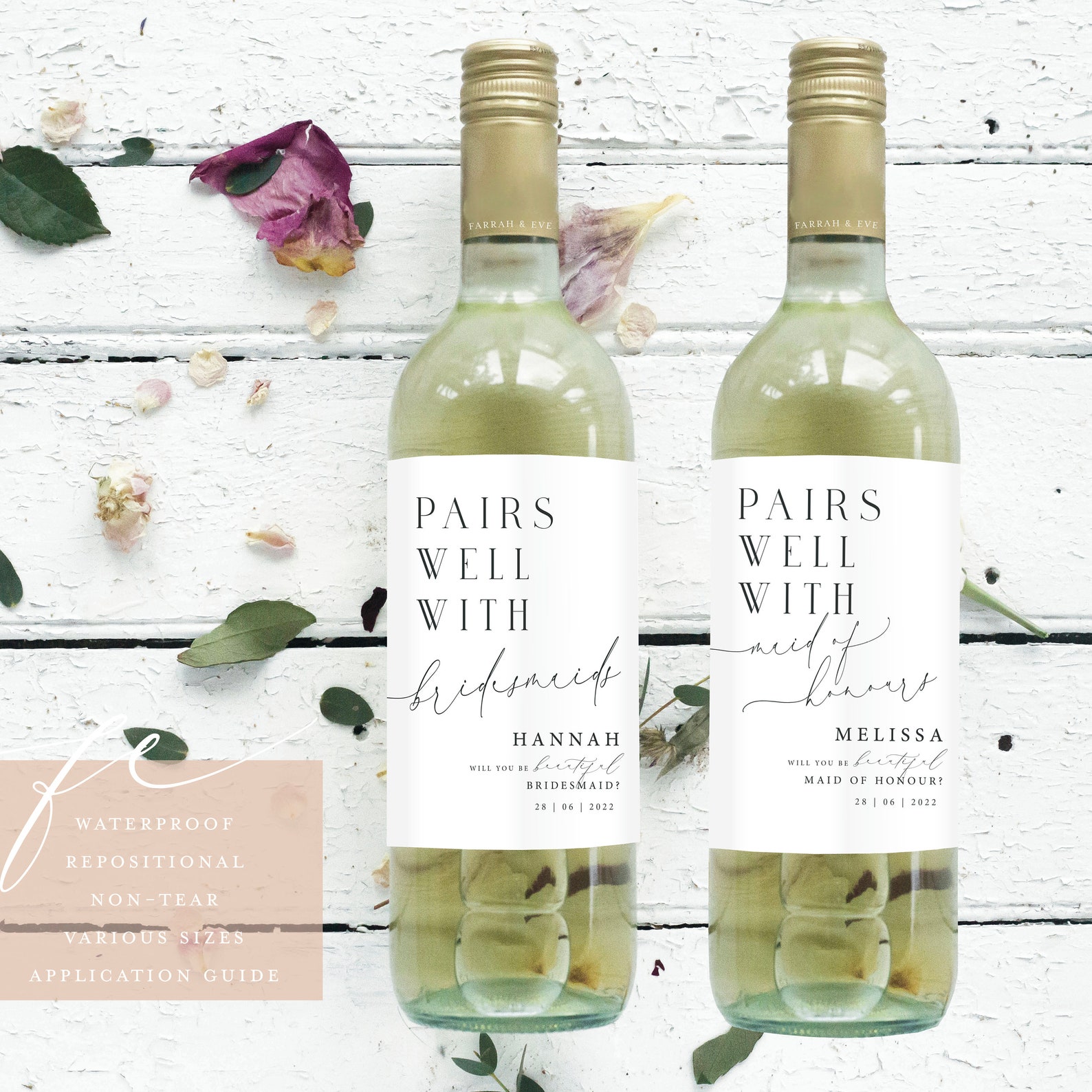 PAIRS WELL WITH Bridesmaid Proposal Wine Label | Will You Be My | Thank ...