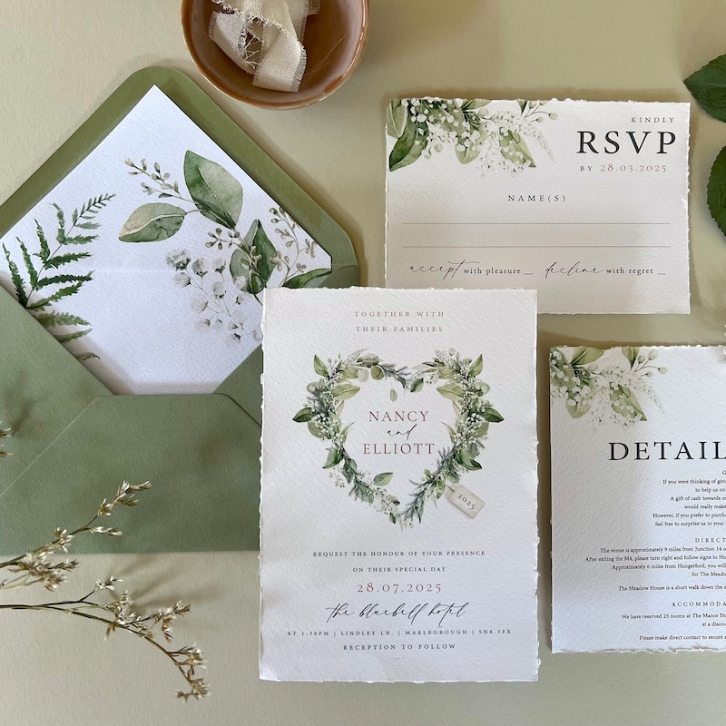 Deckled and Gold Invite - Etsy UK