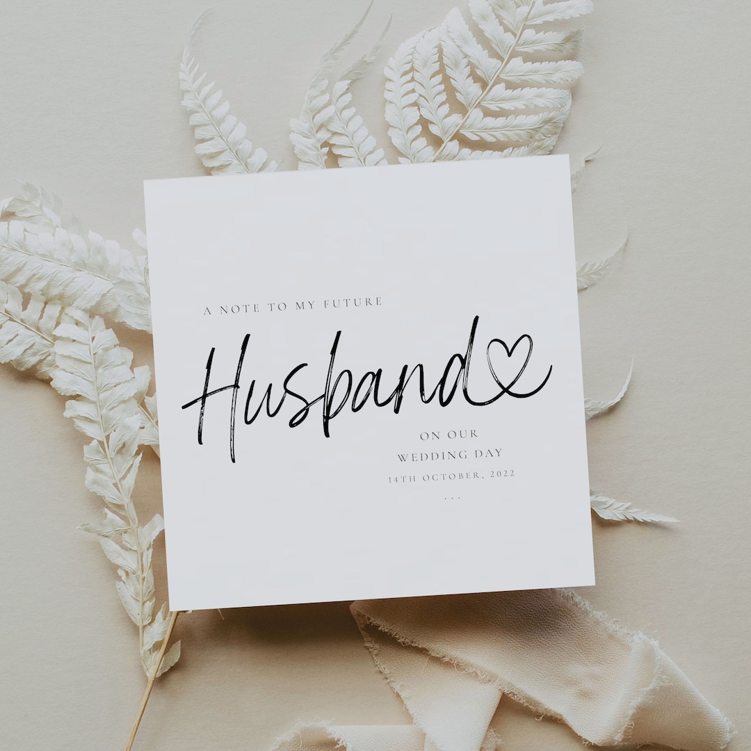 Personalised Husband Wedding Card|typography Script Card|wife Card ...
