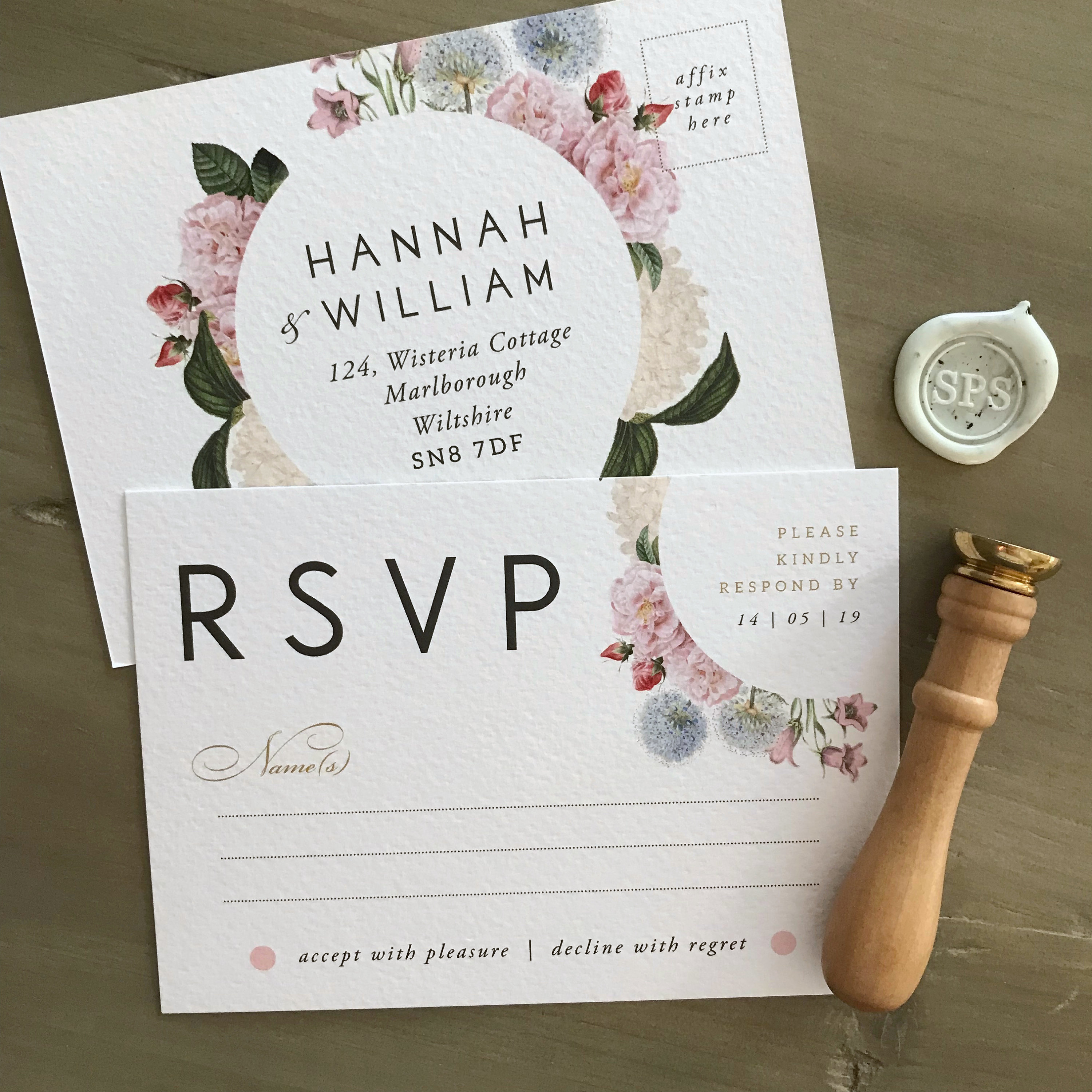 HANNAH Vintage Floral Wedding Invitations Wedding Invites - Etsy